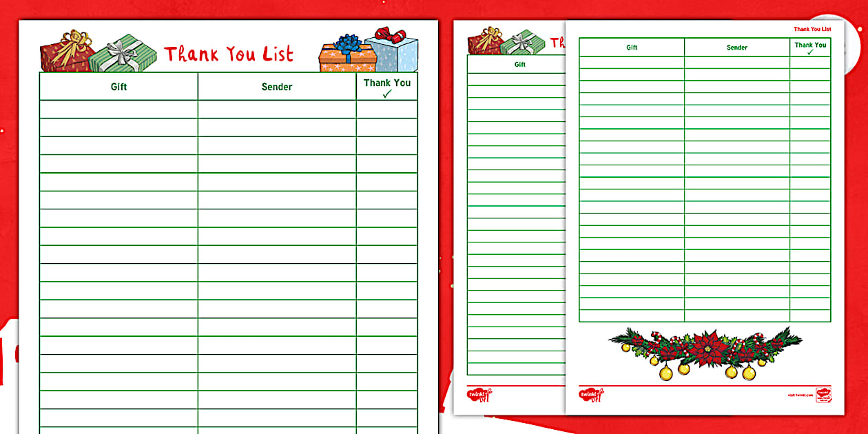 Staff Wellbeing Christmas Thank You List Planner - Twinkl