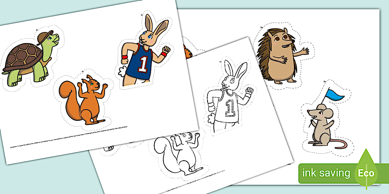 The Tortoise and The Hare Stick Puppets (teacher made)