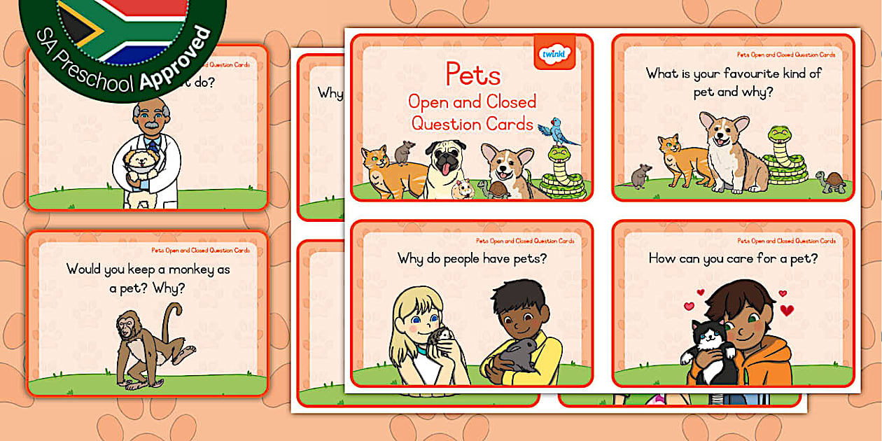 Pets: Open and Closed Question Cards (teacher made) - Twinkl