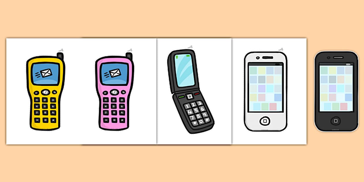 Mobile Phone Role Play Shop Cut Outs (teacher made) - Twinkl