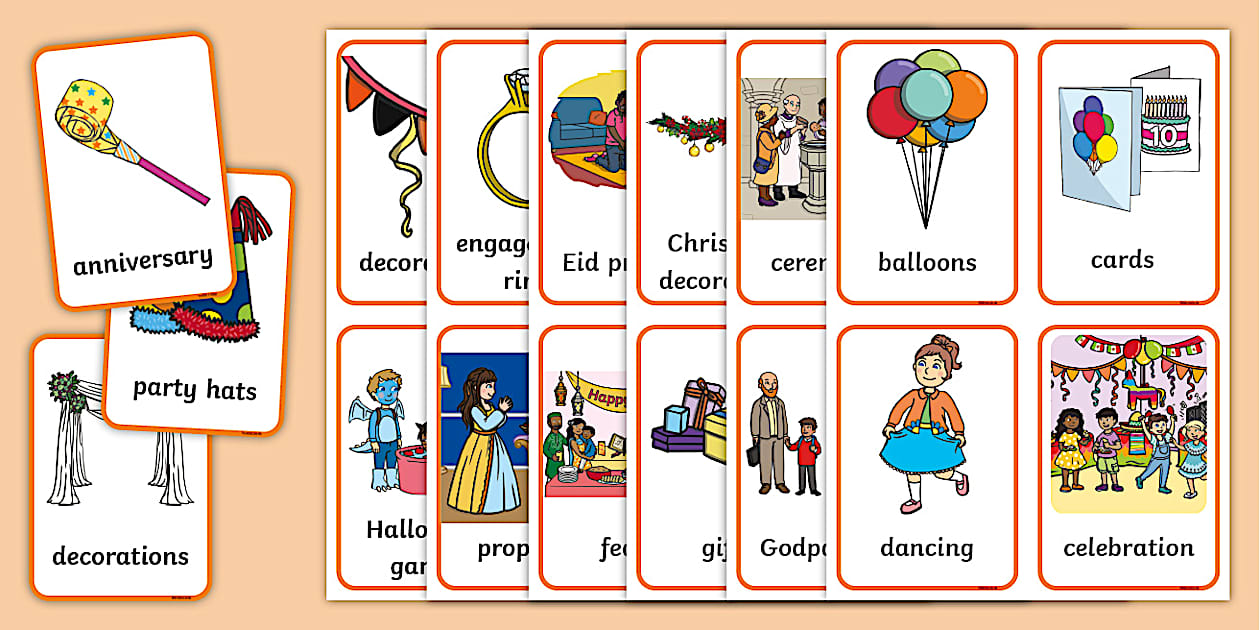 Celebration Word Cards (teacher made) - Twinkl