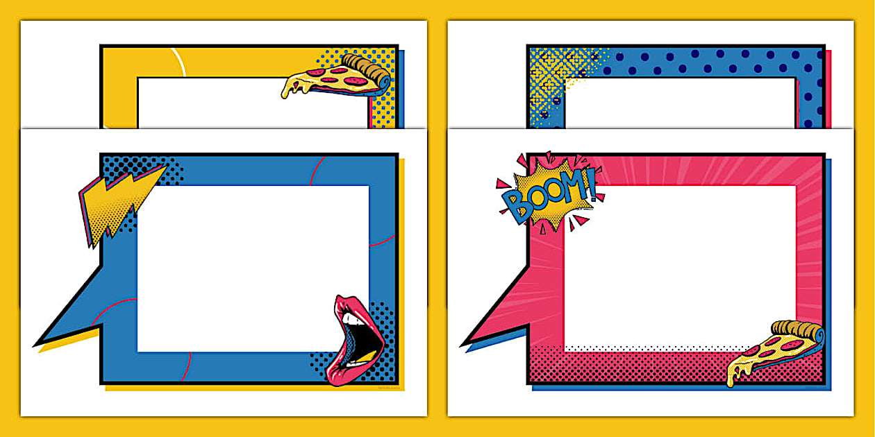 * NEW * POP ART!-Themed Editable Speech Bubbles - Twinkl