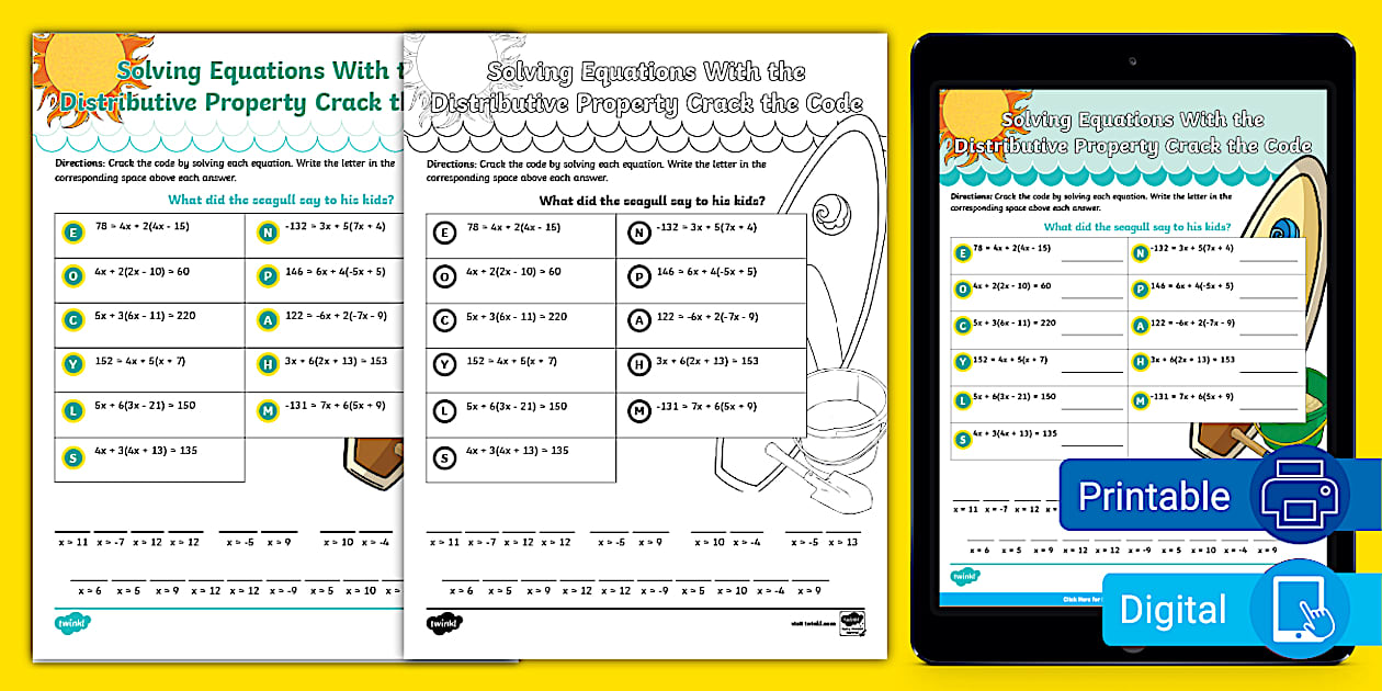 Solving Equations With Distributive Property Crack the Code