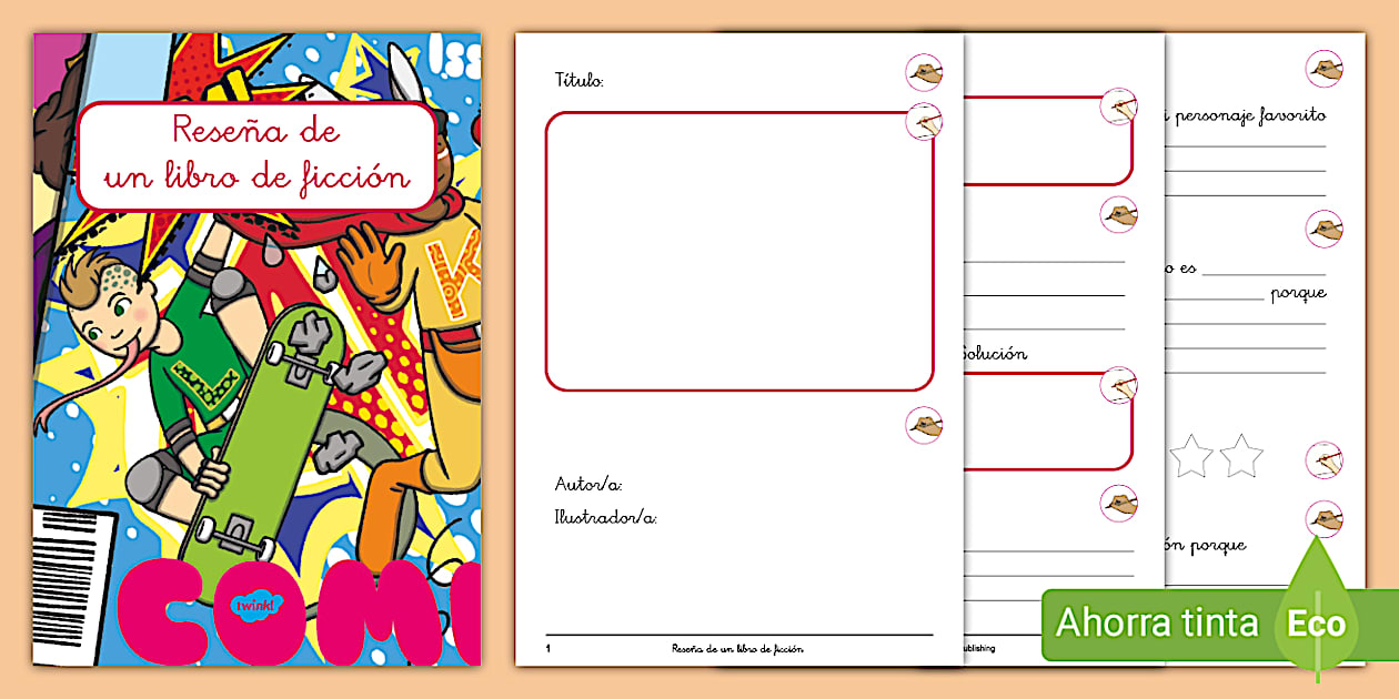 Ficha de actividad: Reseña de un libro de ficción - Twinkl