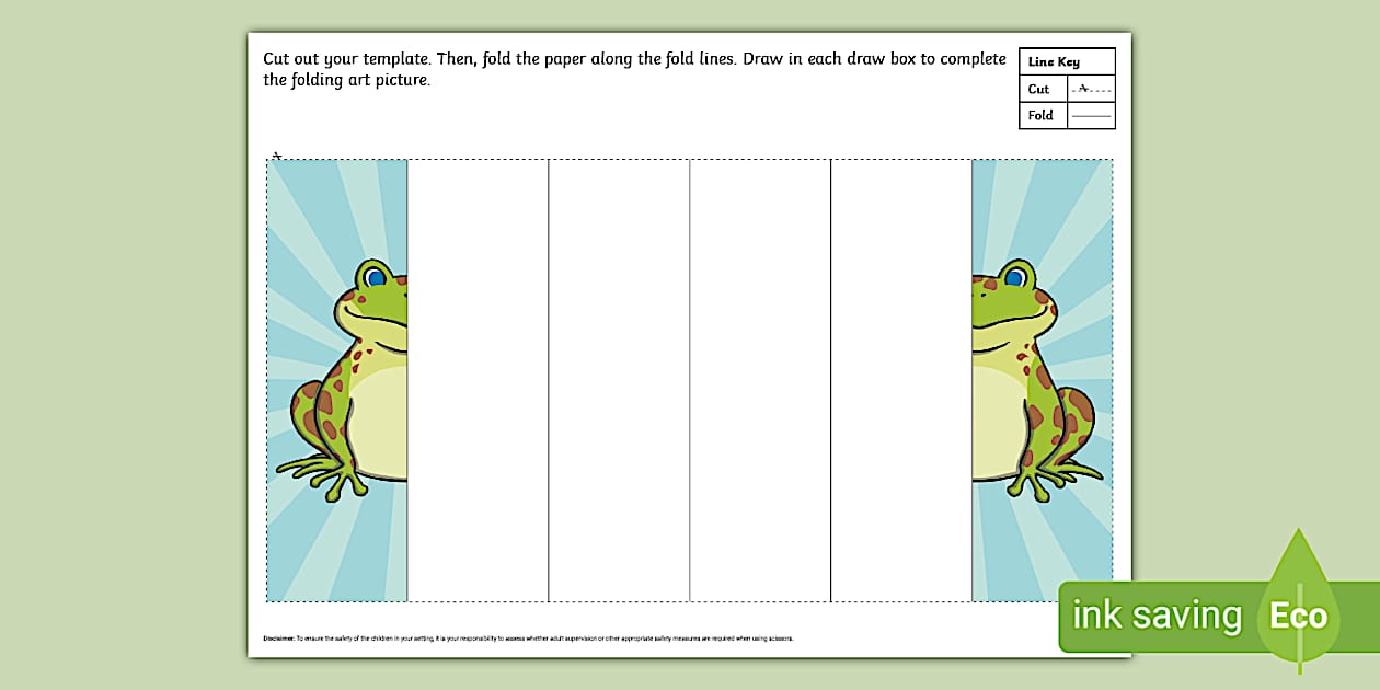 Frog Folding Art Template (Teacher-Made) - Twinkl