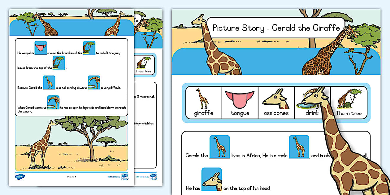 Picture Story - Gerald the Giraffe (teacher made) - Twinkl