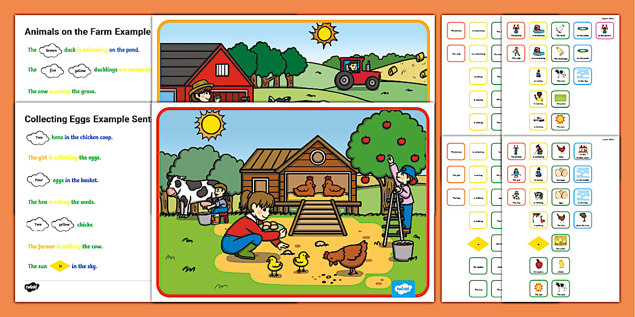 Colourful Semantics Farmyard Picture Scenes (teacher made)