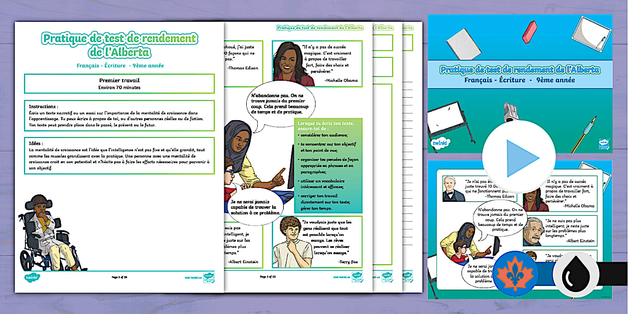 AB Testing Practice Grade 9 Français Writing 1 - Twinkl