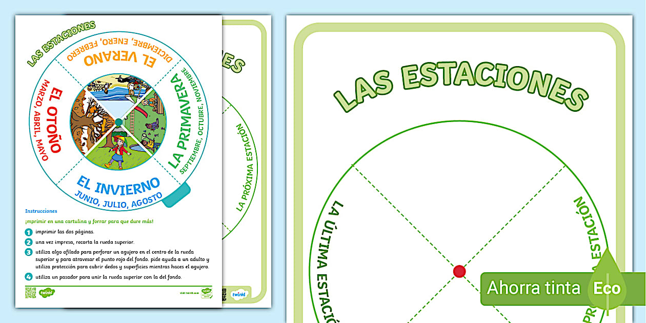 Manualidad: Rueda de las estaciones - Twinkl