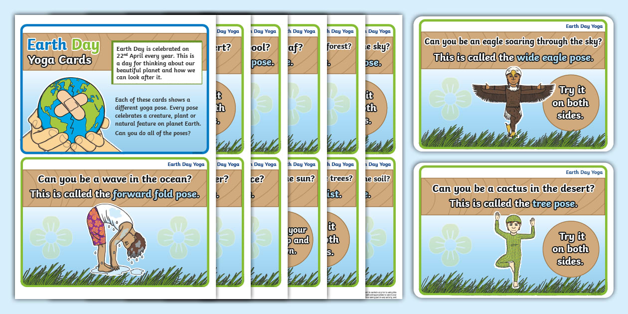 Earth Day Yoga Cards KS1 | Earth Day | Twinkl | P.E.