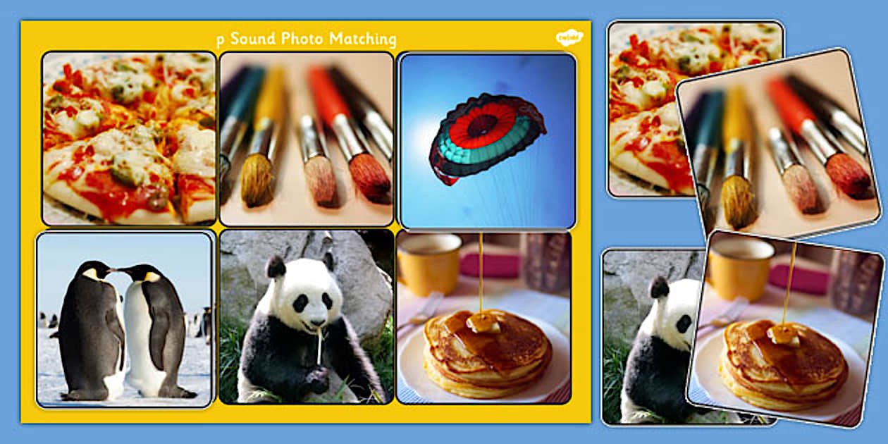 Initial p Sound Photo Matching Board and Cards - Twinkl
