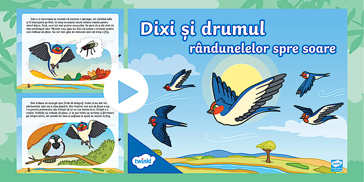 Dixi și drumul rândunelelor spre soare – Poveste PowerPoint