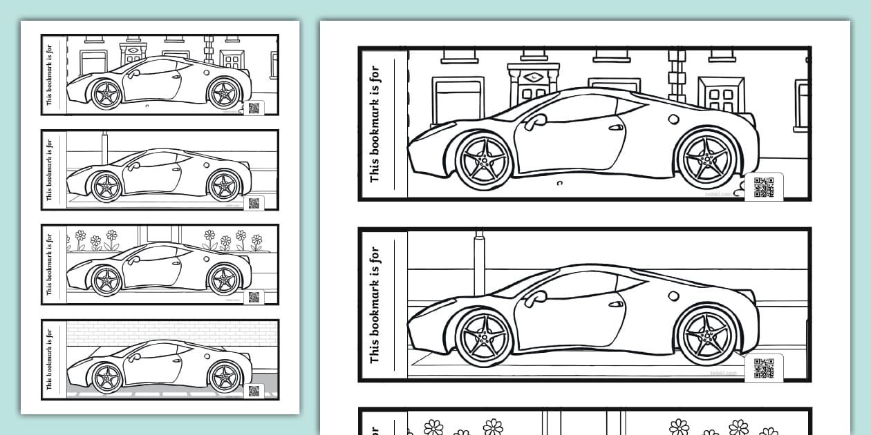 Lamborghini Bookmark to Colour | Twinkl | Bookmarks | KS1