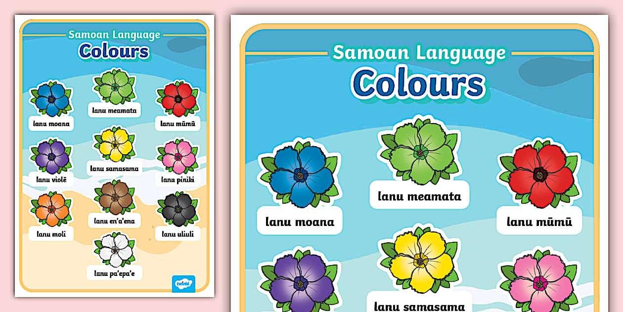 Samoan Colours Poster: Twinkl Language Learning Resource