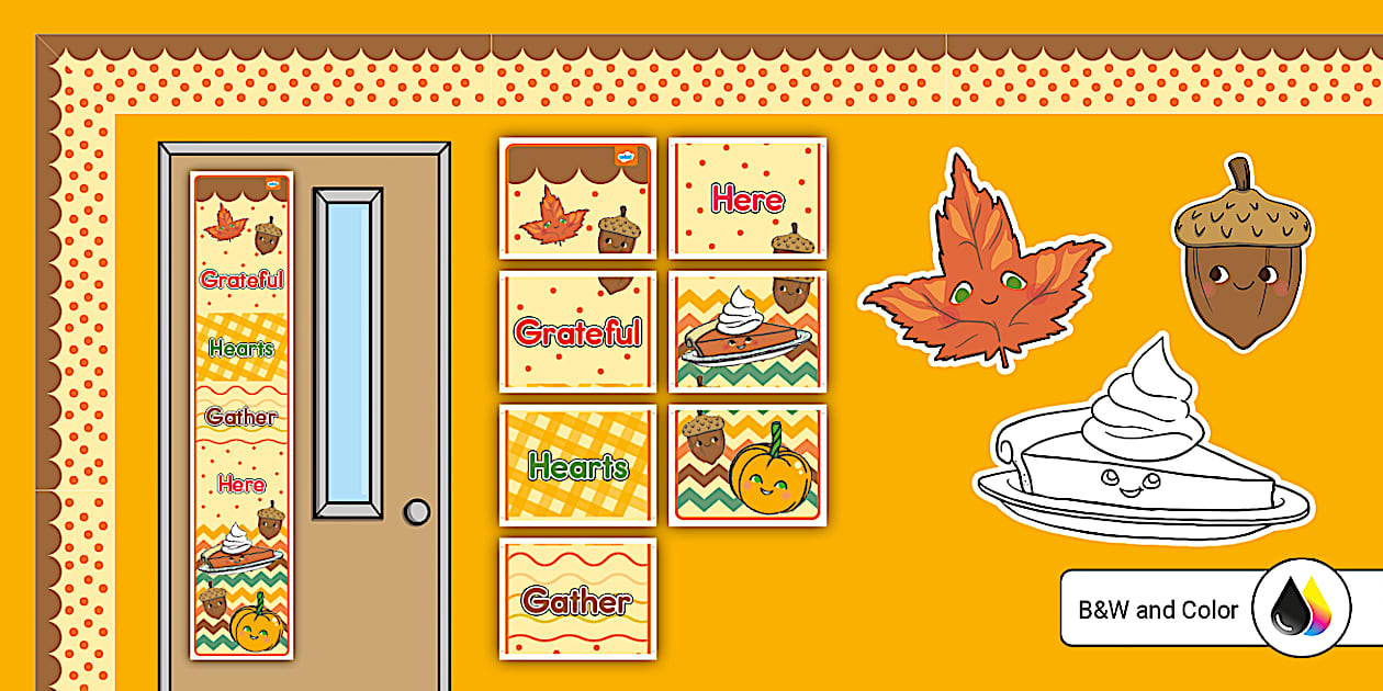 Thanksgiving Door Decor for Classroom | Twinkl USA - Twinkl