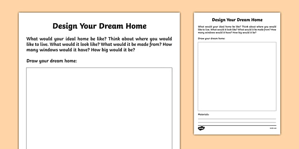 Editable Design Your Dream Home Worksheet (teacher made)