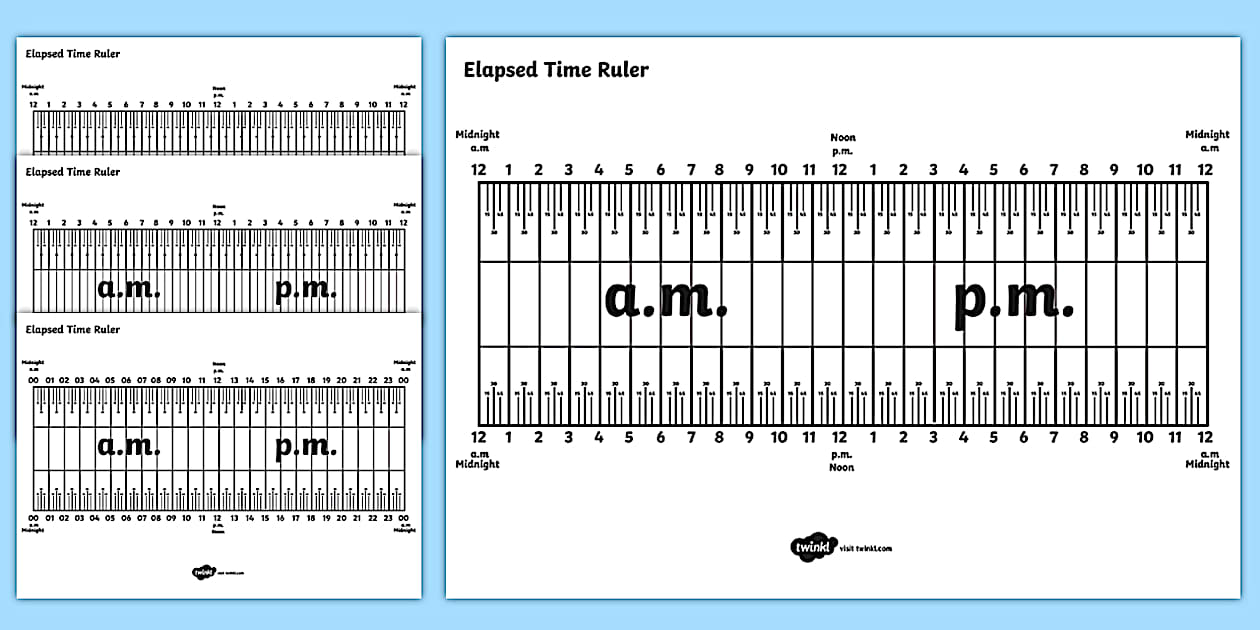 Elapsed Time Ruler (teacher made) - Twinkl