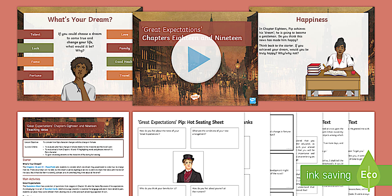 GCSE Great Expectations Chapters 18 and 19 Lesson Pack
