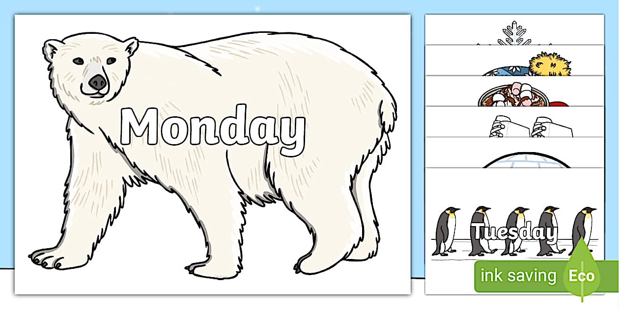 Days of the Week on Winter Images (teacher made) - Twinkl