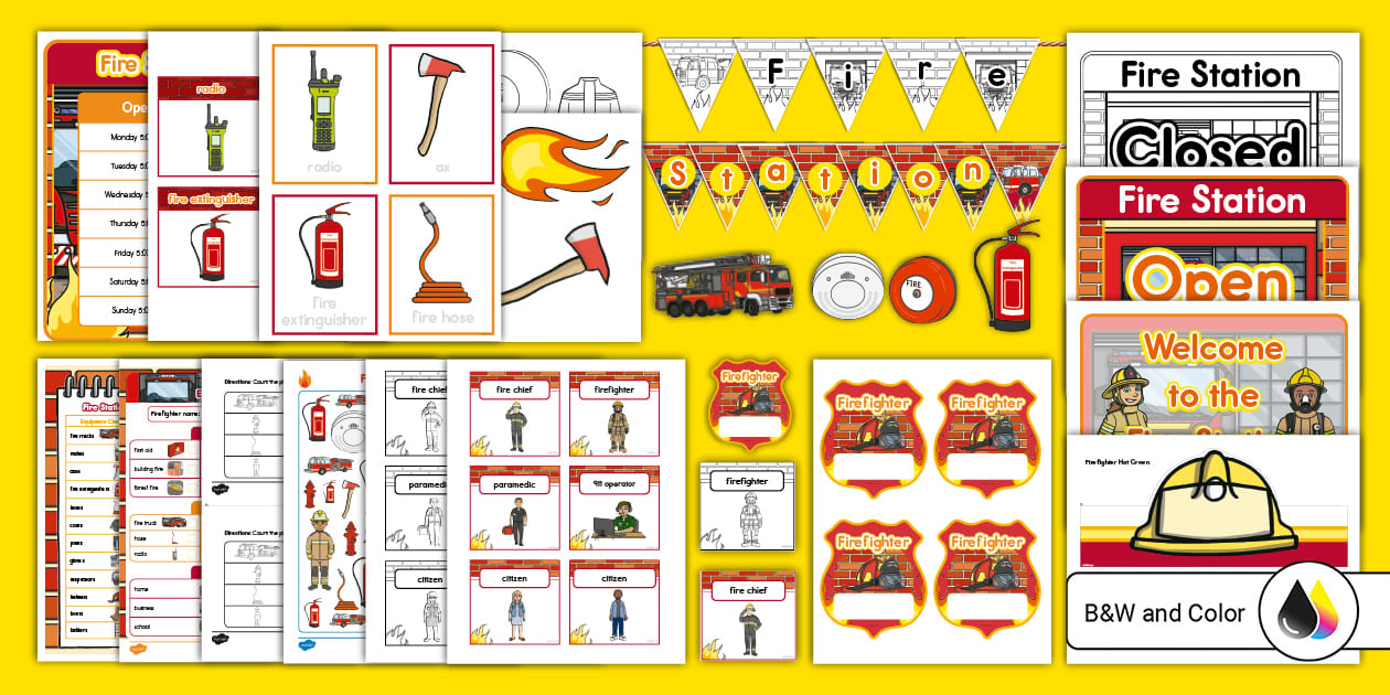 Fire Station Dramatic Play Activity Pack (teacher made)