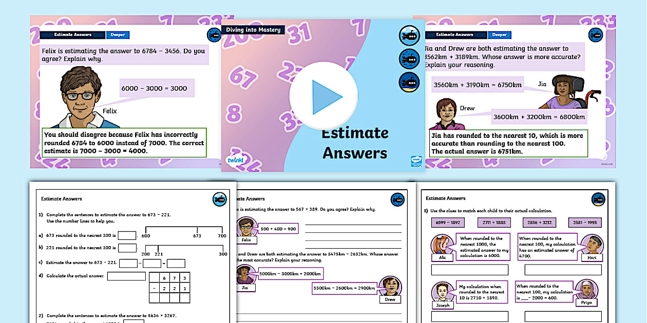 👉 Year 4 DiM: Step 9 Estimate Answers Teaching Pack