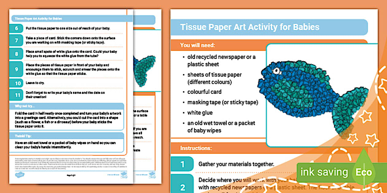 Tissue Paper Art Activity for Babies (teacher made) - Twinkl