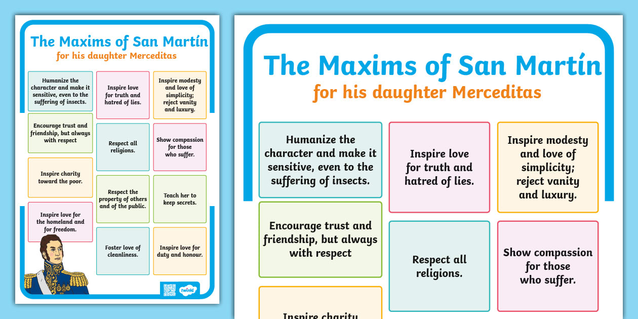 The Maxims of Saint Martin Display Poster (teacher made)