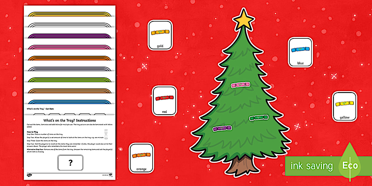 What's on the Tray? Christmas Crackers Memory Activity Pack
