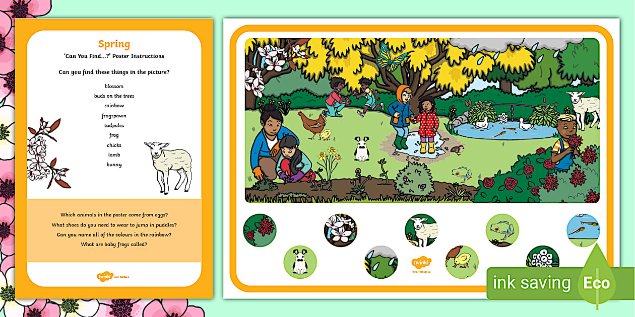 Spring Picture Scene Can You Find…? Poster | Twinkl Resource