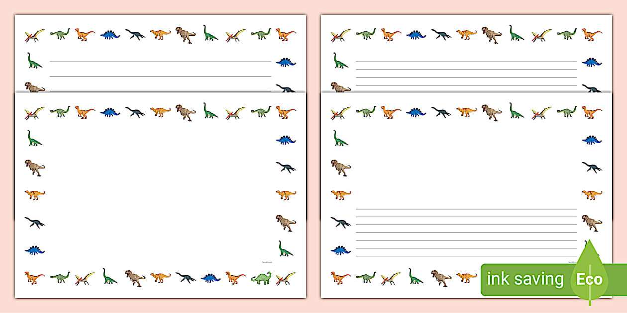 Landscape Dinosaur Page Borders (teacher made) - Twinkl