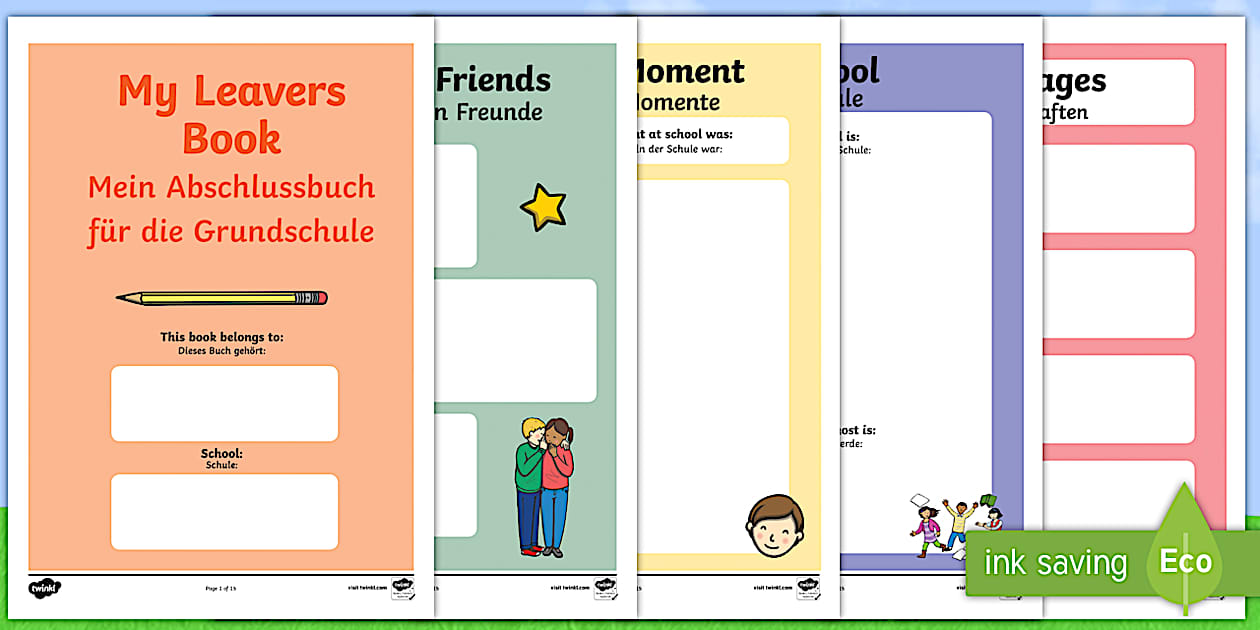 School Leavers Scrapbook Booklet English/German