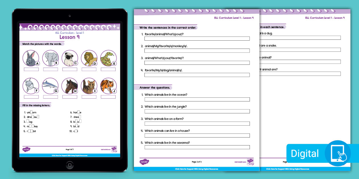 ELL Curriculum: Level 1, Lesson 9 Interactive Activity