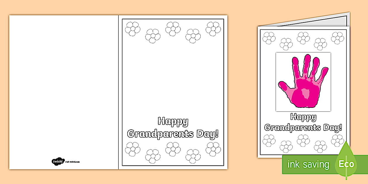 Grandparents' Day Card Template | Handprint Gift | Twinkl