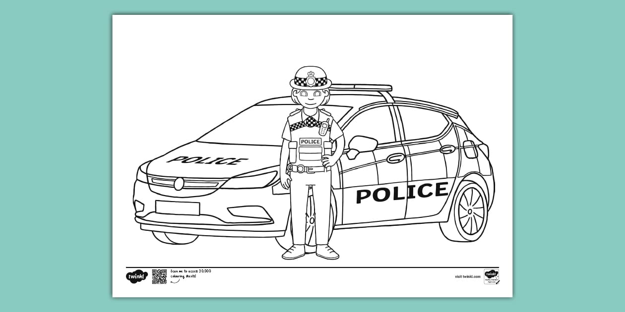 Police Colouring Page | Colouring Sheets (teacher made)