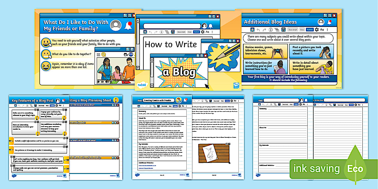KS2 How to Write a Blog Activity Pack (teacher made)