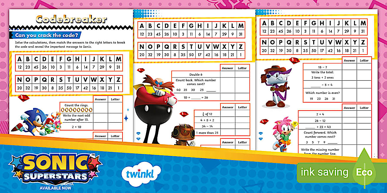 FREE! - 👉 Sonic: Codebreaker Activity [Ages 5-7] - Twinkl