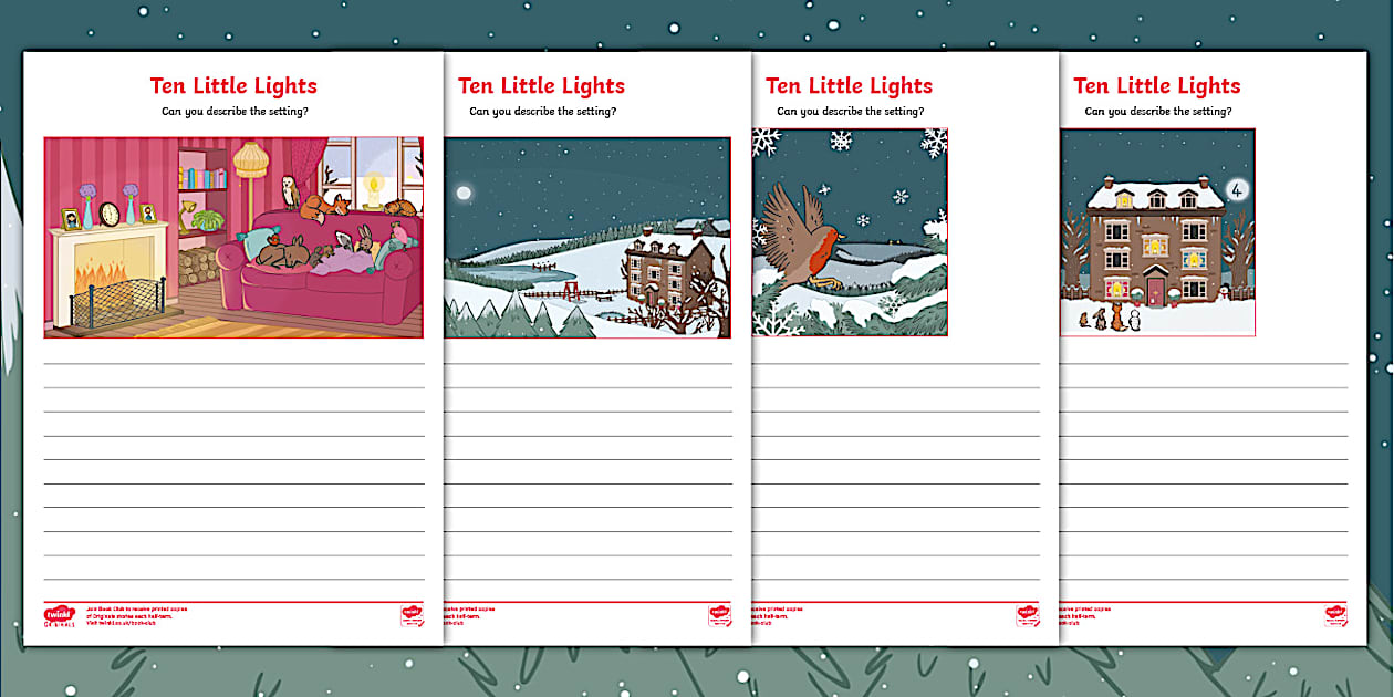 Ten Little Lights Setting Description Worksheet / Worksheets