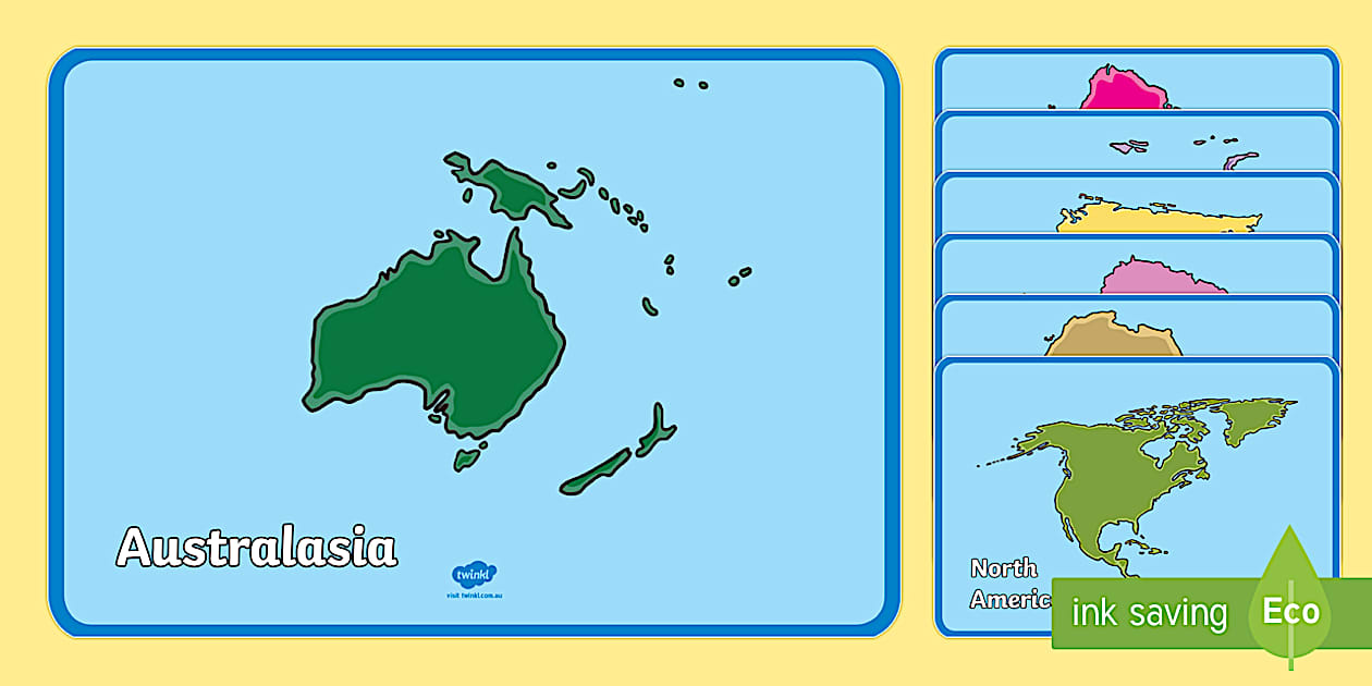 Continents Blank Maps (teacher made) - Twinkl