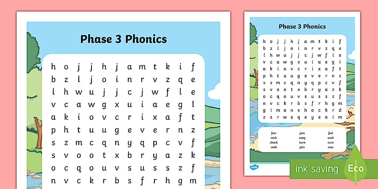 Phase 3 Phonics Word Search - Primary Resources - Twinkl