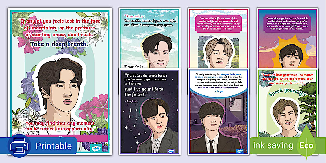 BTS Quotes Posters - Printable - Twinkl South Africa