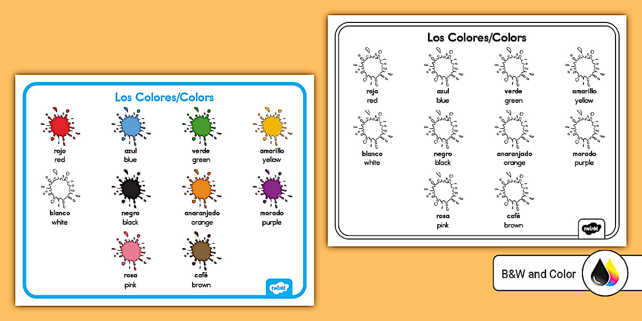 Colors Word Mat in Spanish/English (teacher made) - Twinkl