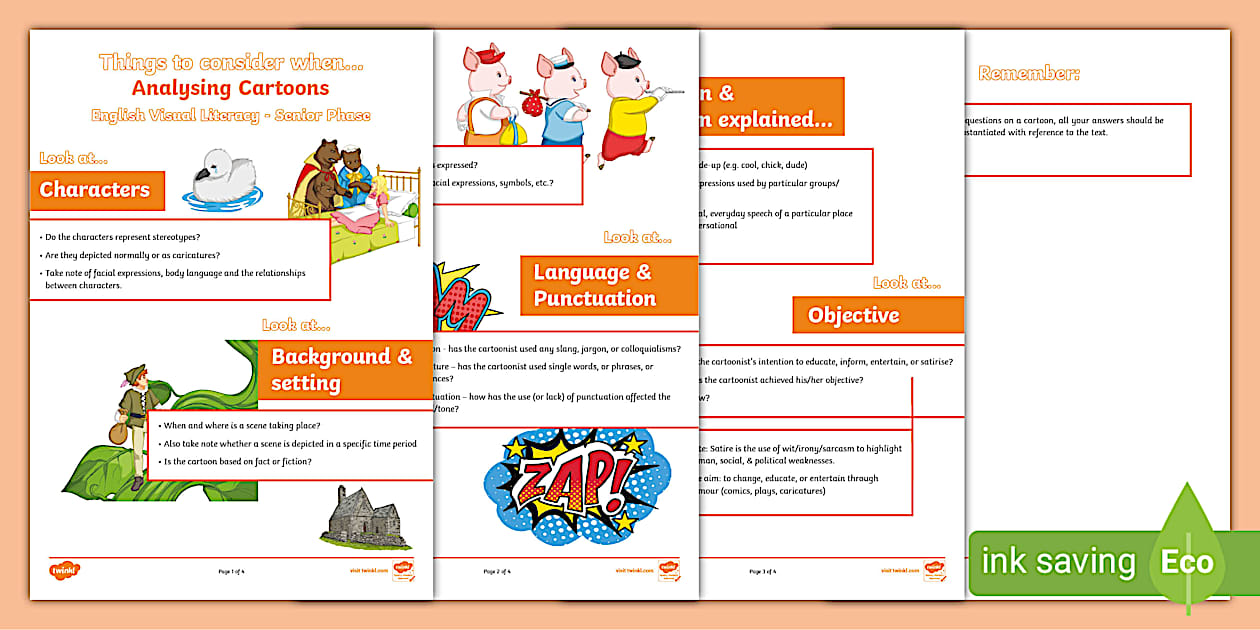 Things to Consider When Analysing Cartoons - SP English