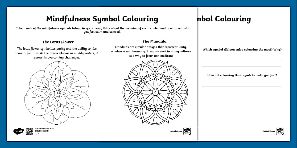 Mindfulness Symbol Colouring Activity (Teacher-Made)