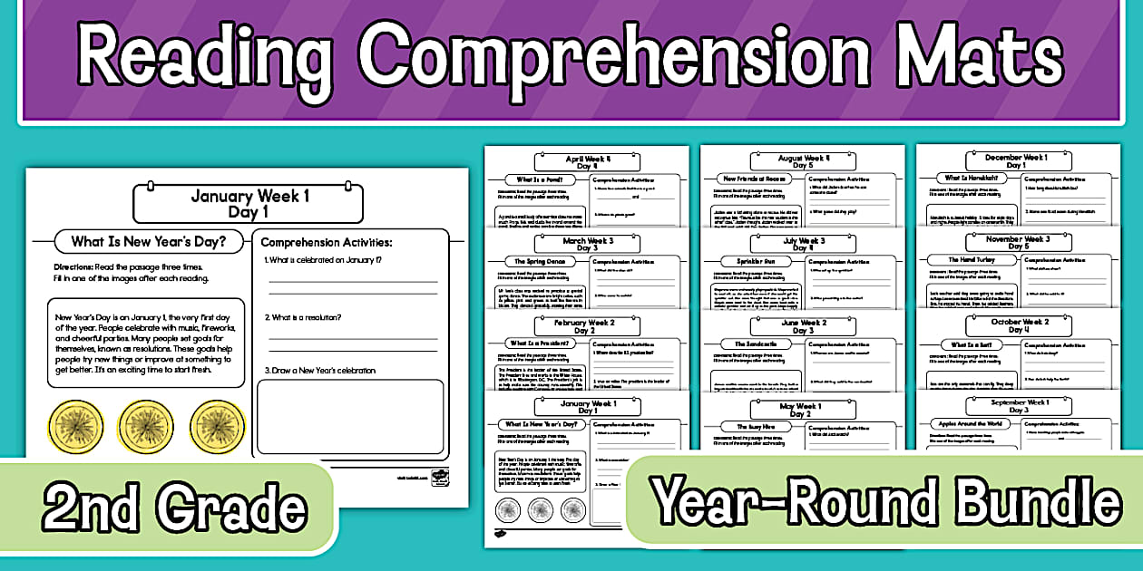 2nd Grade Daily Reading Comprehension Mats Full-Year Bundle