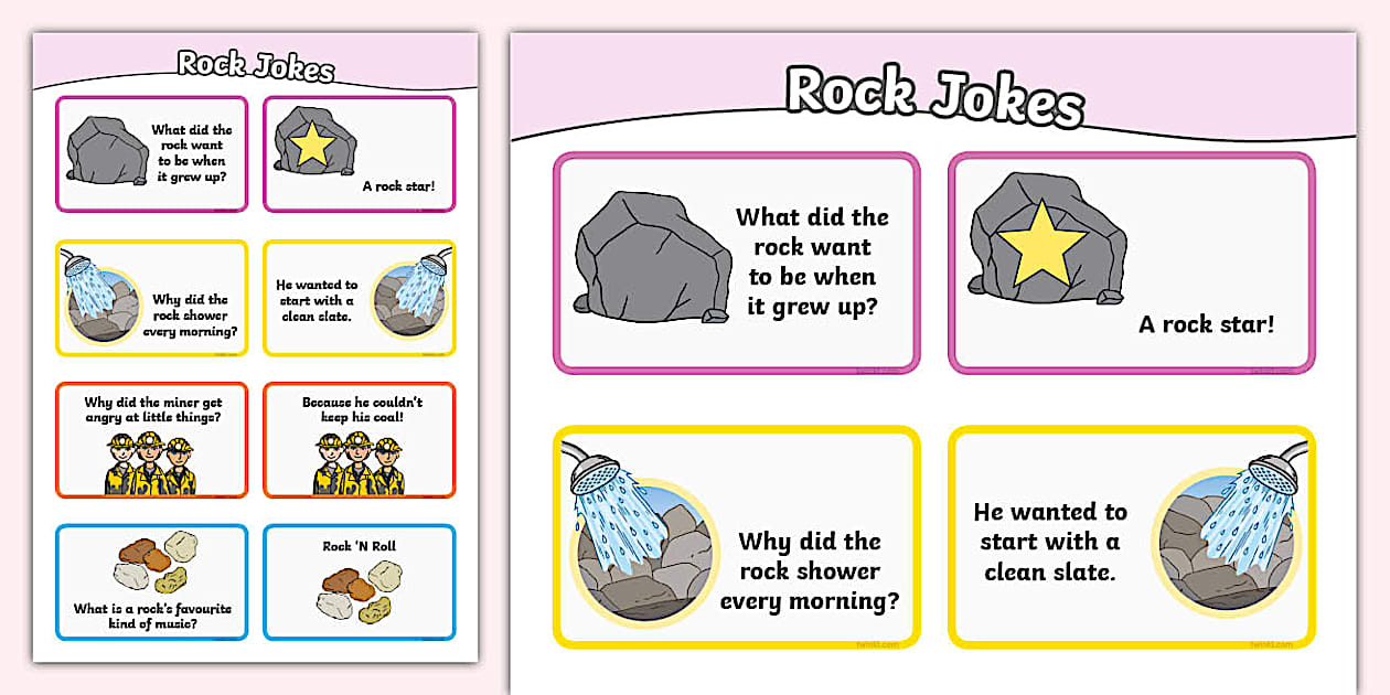 Rock Jokes for Kids Matching Cards (teacher made) - Twinkl