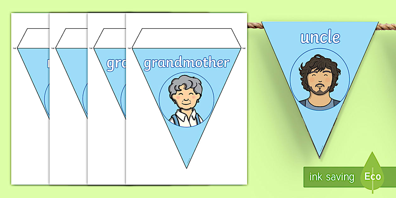 My Family Bunting Display Bunting (teacher made) - Twinkl