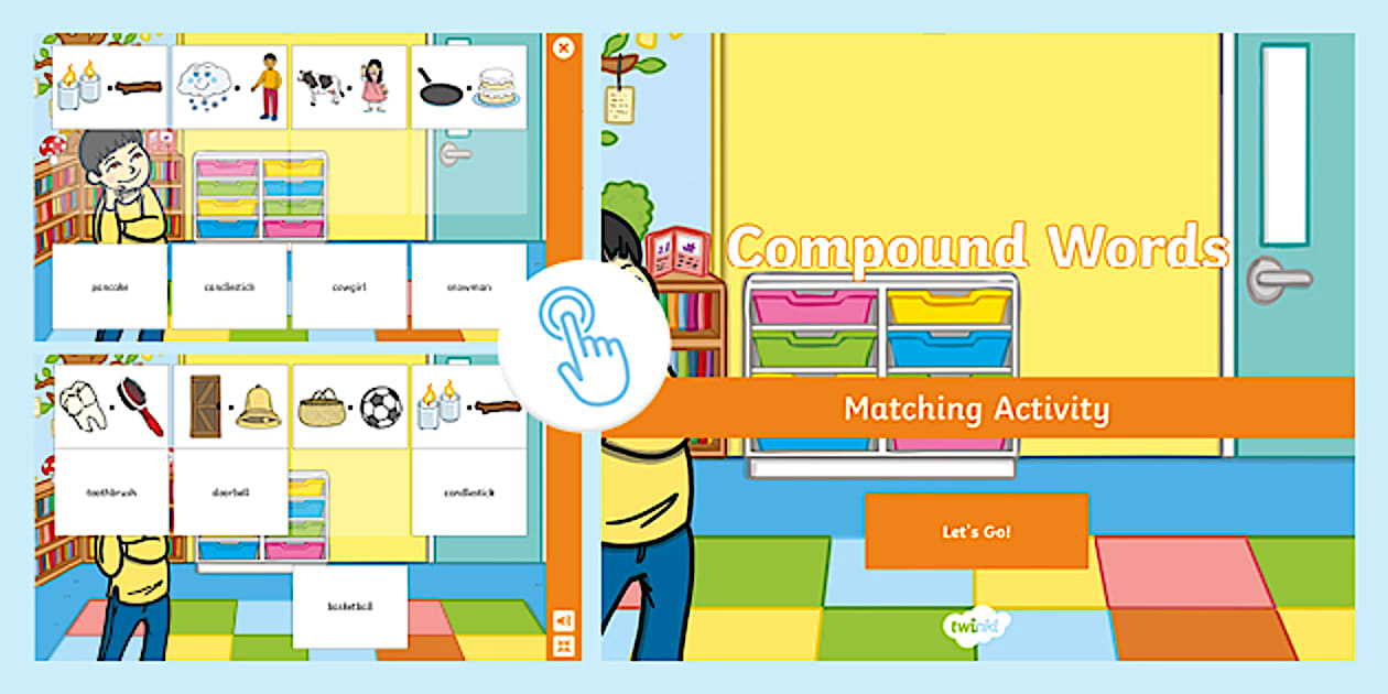 Compound words Matching Activity | Go! Interactive Game
