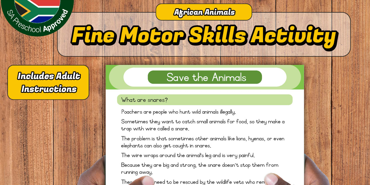 Preschool - African Animals - Activity - Save the Animals