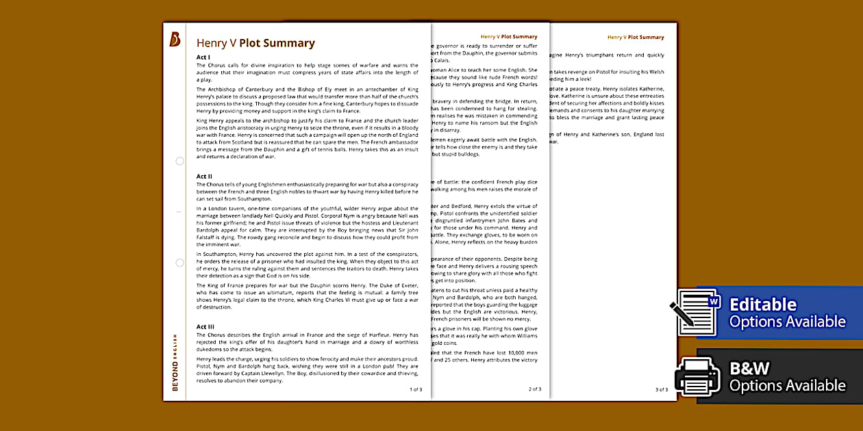 Henry V Summary | Shakespeare | GCSE English | Beyond