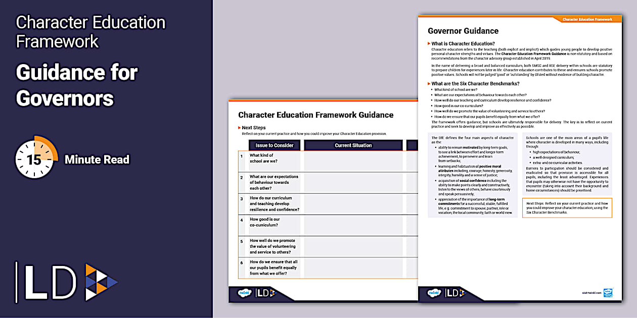 Guidance for Governors: Character Education Framework